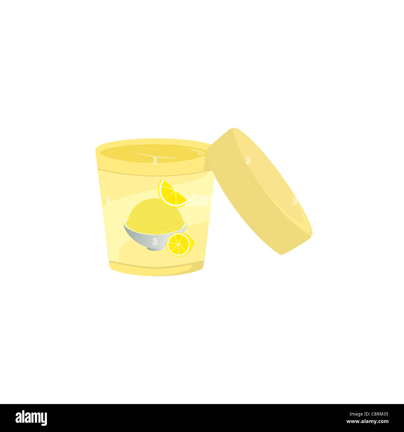 Container of lemon ice cream Stock Photo - Alamy