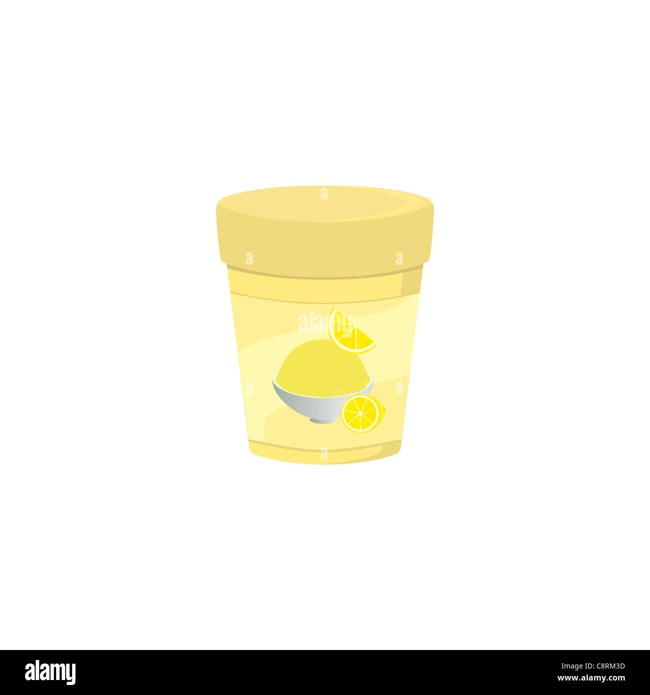 Container of lemon ice cream Stock Photo - Alamy