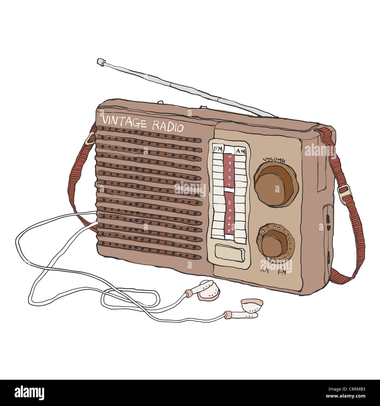 Vintage radio illustration hi-res stock photography and images - Alamy