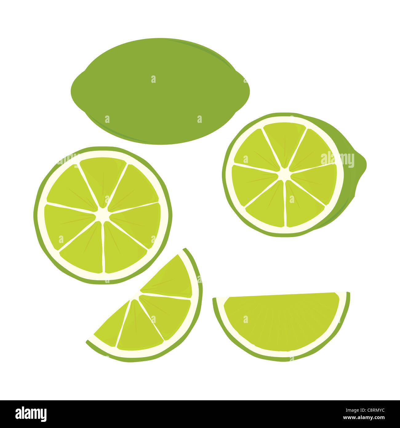 Collection of lime pieces Stock Photo - Alamy
