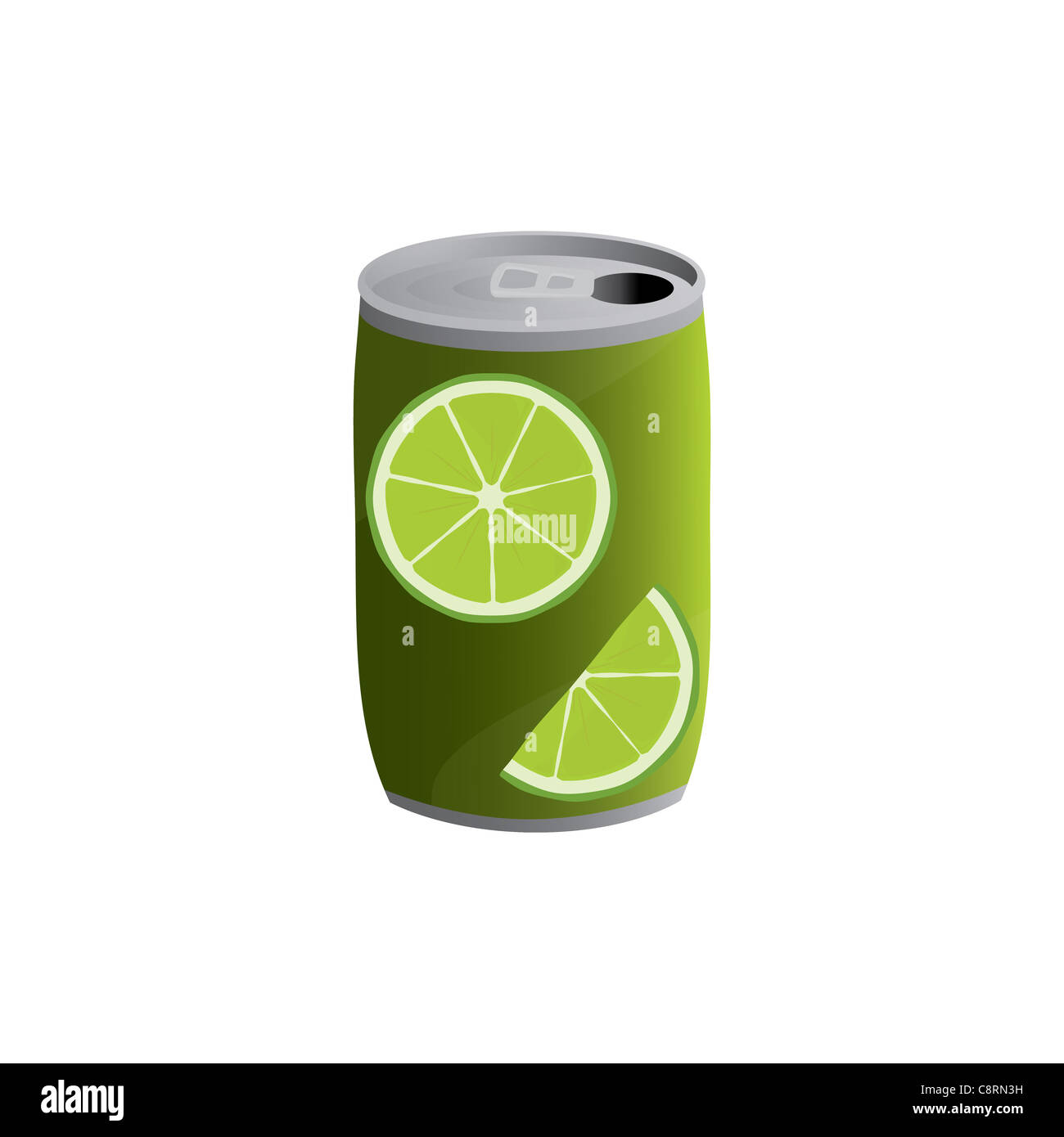 Can of lime soda with open top Stock Photo - Alamy