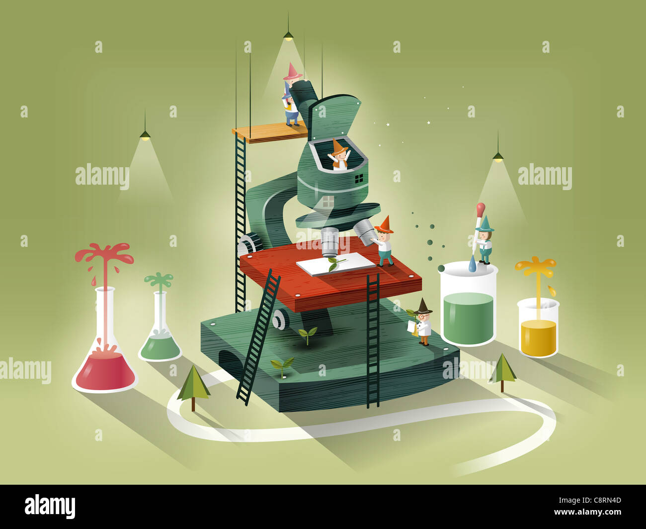 People On Microscope Stock Photo - Alamy