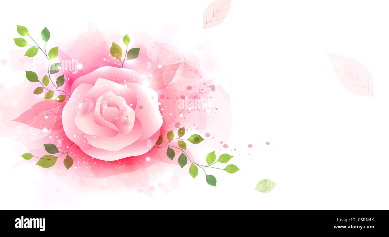 Illustration of abstract pink rose Stock Photo - Alamy