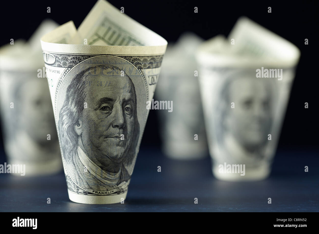 American one dollar bill folded hi-res stock photography and images - Alamy