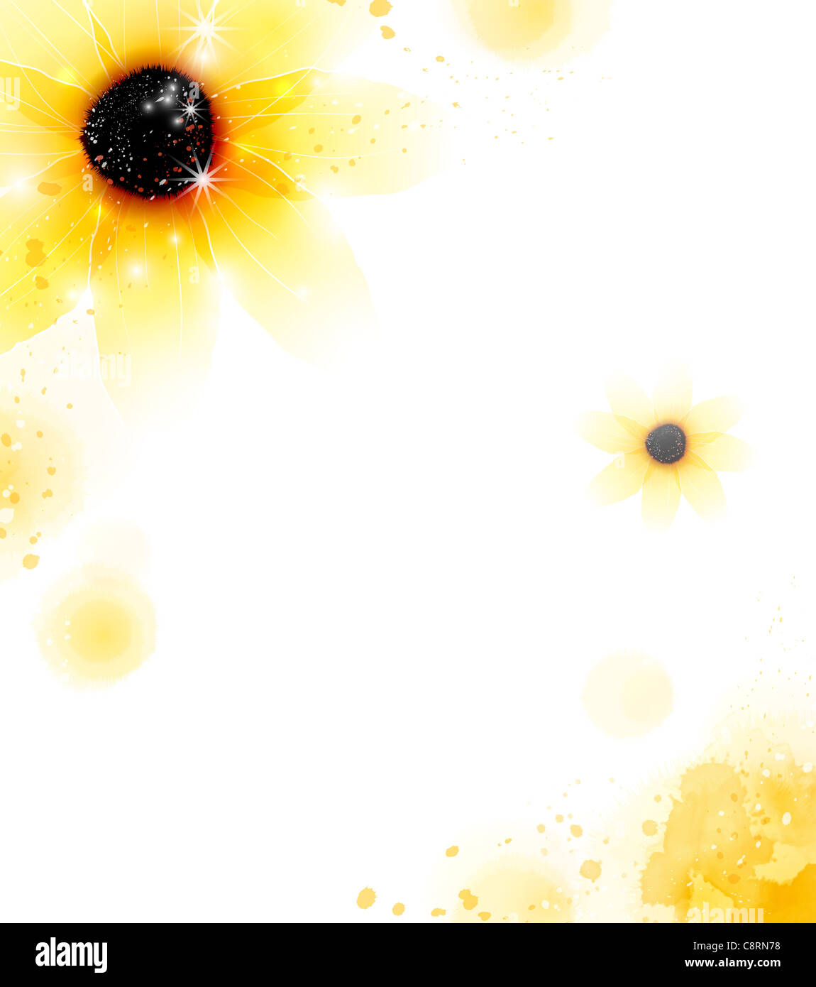 Illustration of abstract sunflower against white background Stock Photo ...