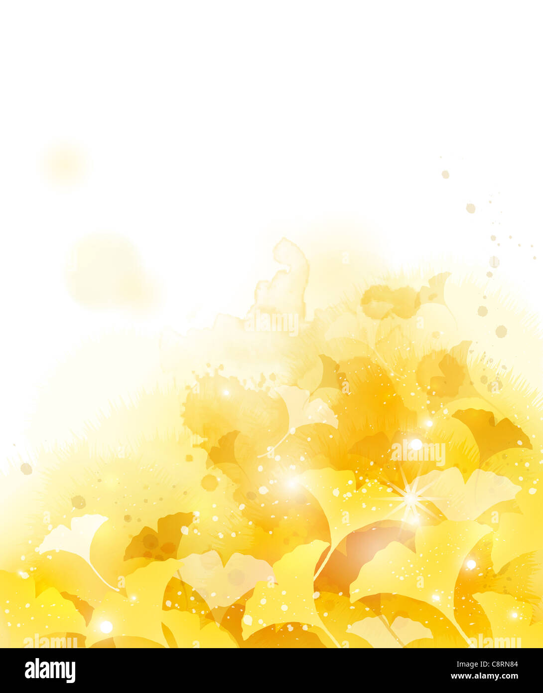 Illustration of abstract yellow flowers Stock Photo - Alamy