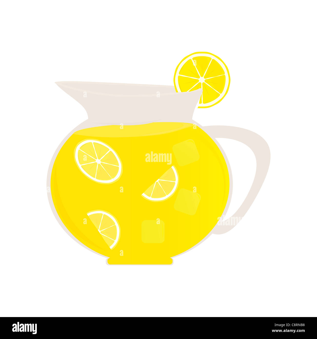 Pitcher of lemonade with lemon slice on side Stock Photo - Alamy