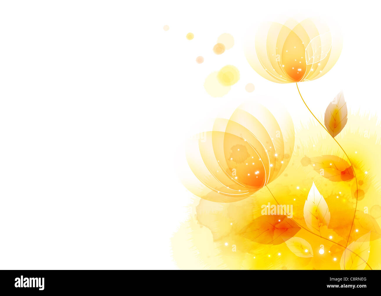 Illustration of abstract yellow lotus Stock Photo - Alamy