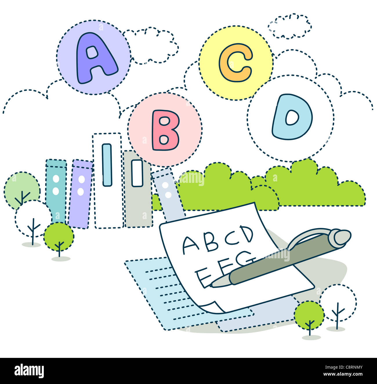 Writing alphabet words on paper Stock Photo - Alamy