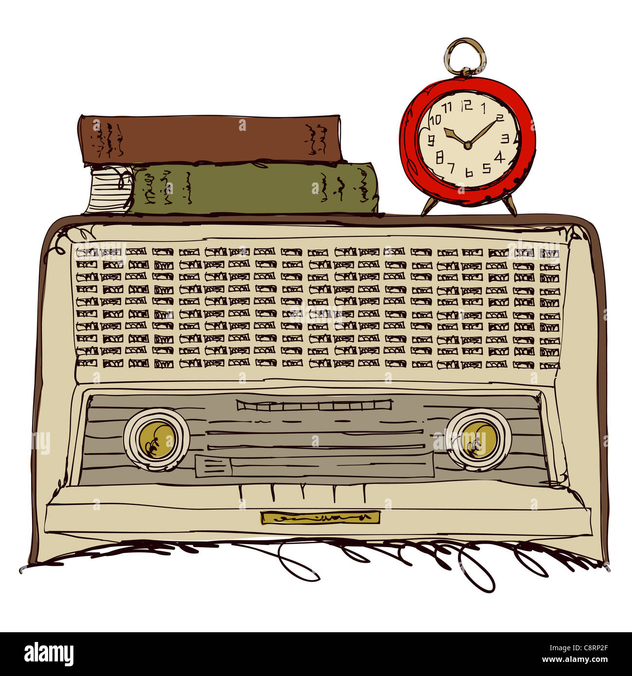Vintage Radio And Alarm Clock Stock Photo - Alamy