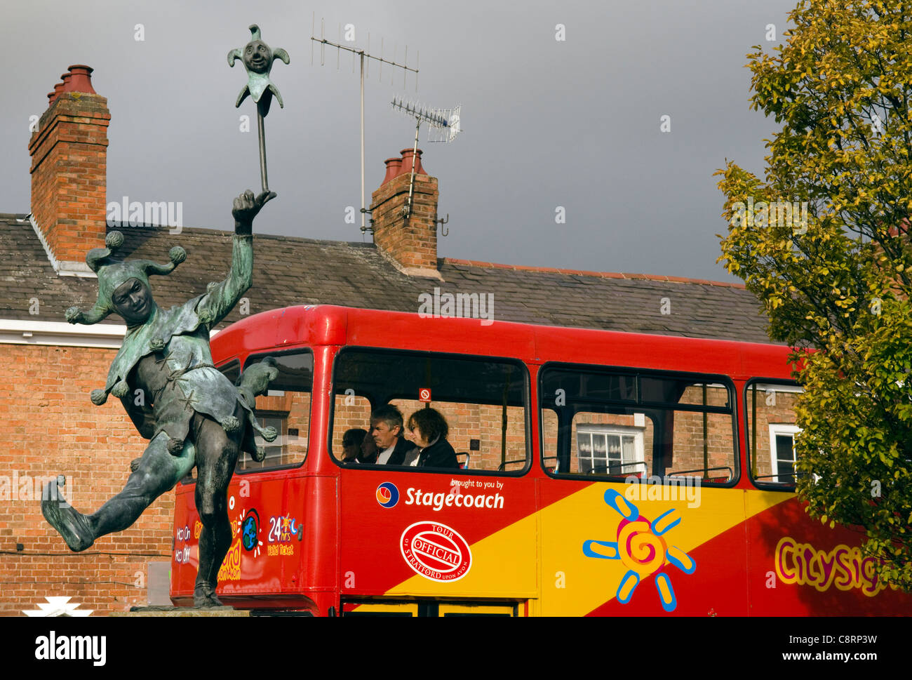 The Jester statue Henley Street Stratford Upon Avon Warwickshire UK ...