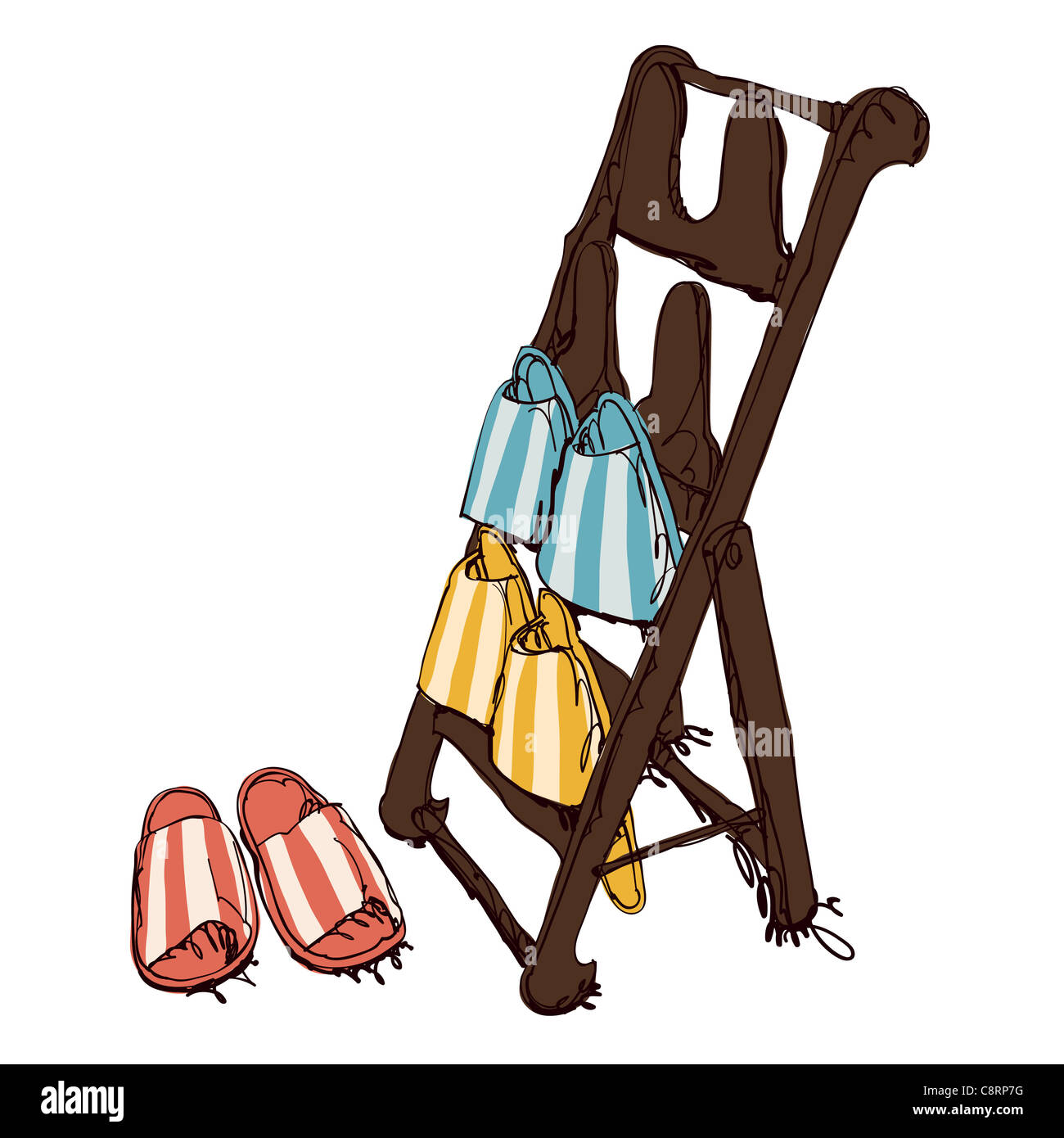 Slipper Wooden Stand Stock Photo - Alamy