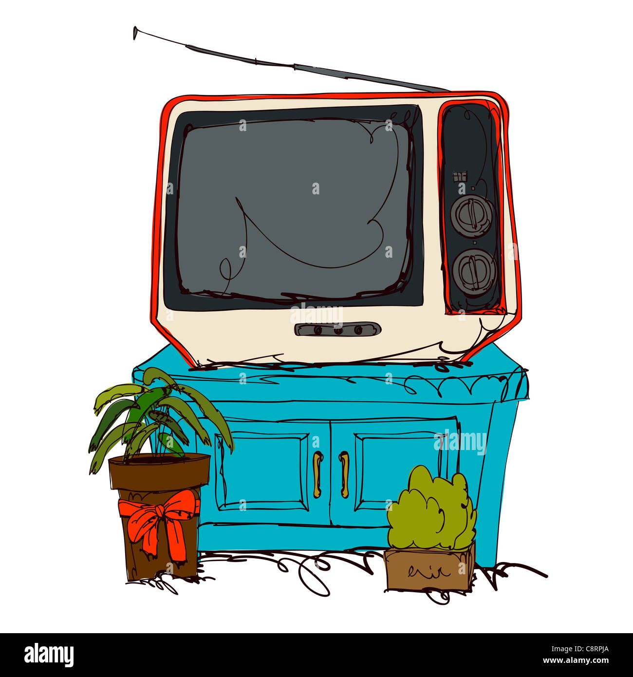 Retro tv cut out hi-res stock photography and images - Alamy