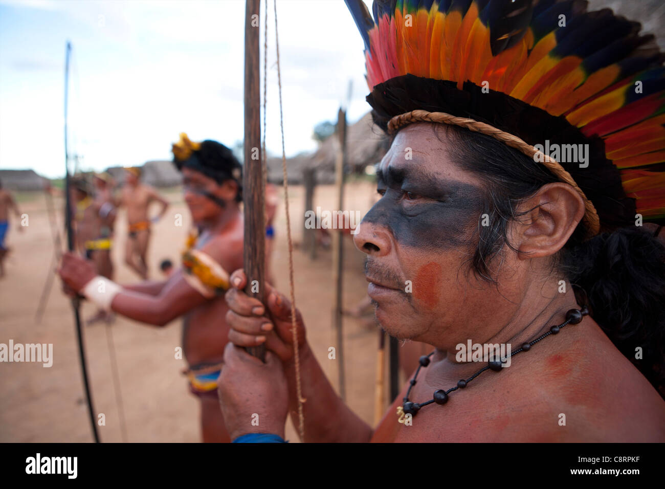 Xingu indians in the Amazone, Brazil Stock Photo - Alamy