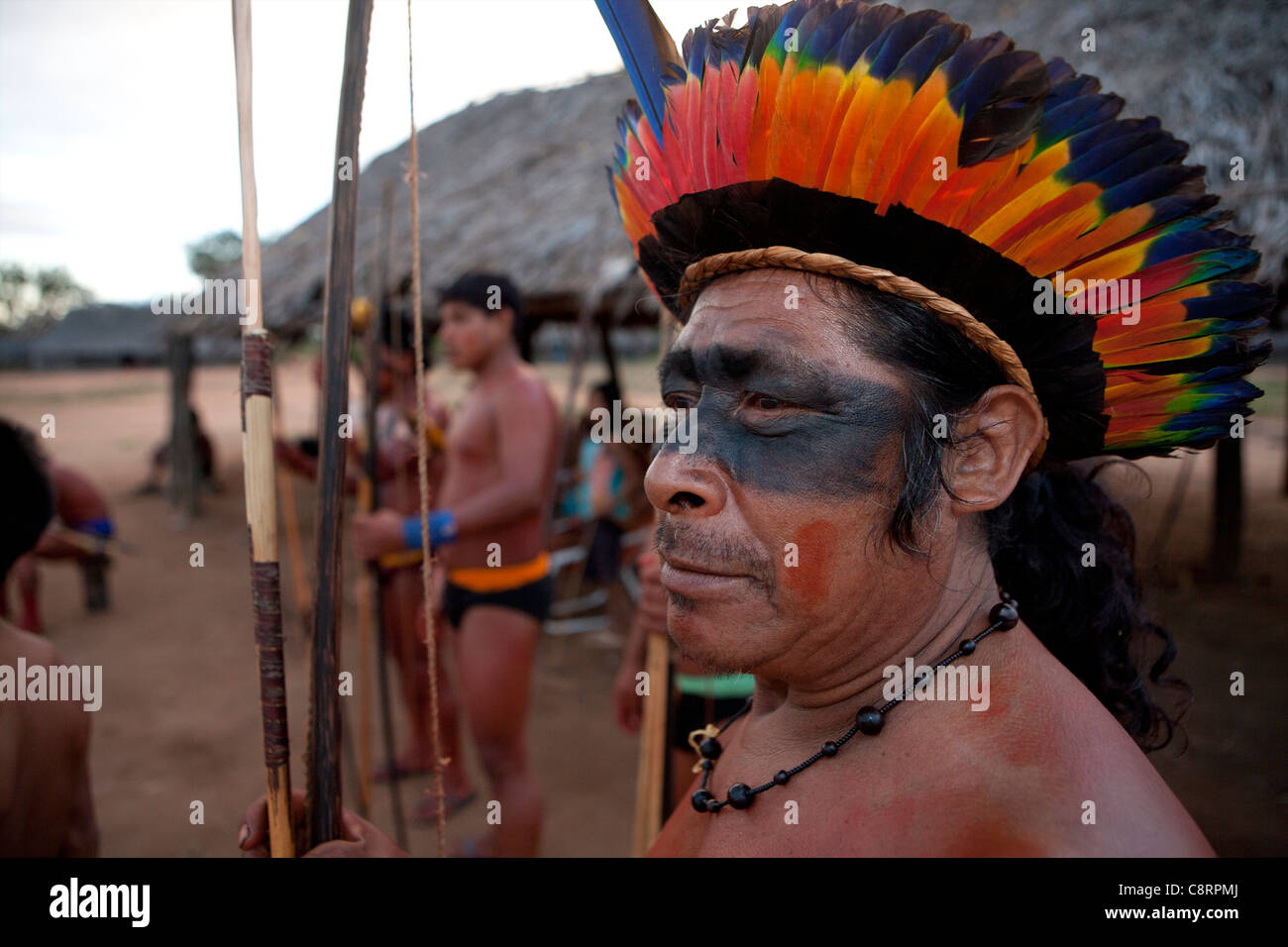 Xingu indians in the Amazone, Brazil Stock Photo - Alamy