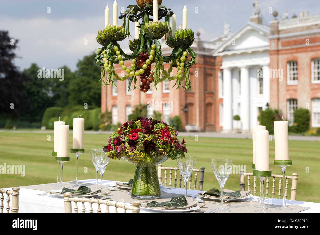 exotic picnic table in rural setting Stock Photo - Alamy