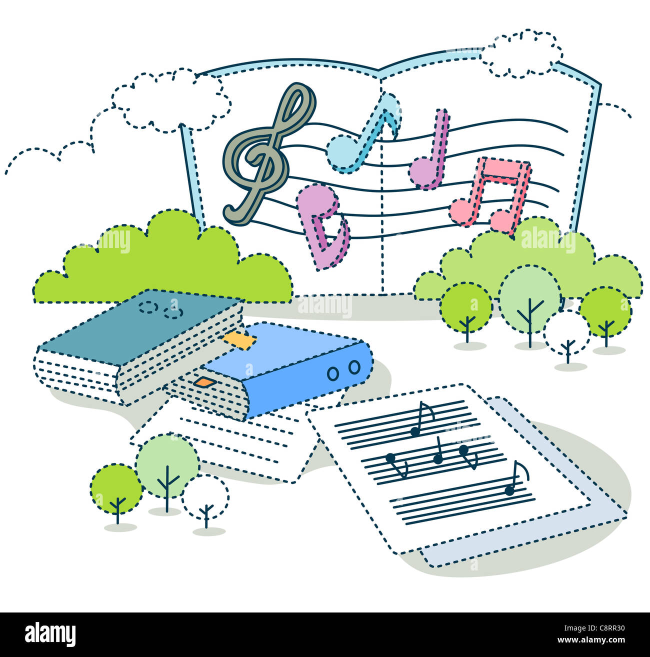 Illustration of music class Stock Photo - Alamy