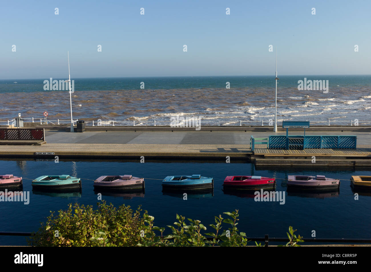 Bridlington seaside resort, Yorkshire, UK. Children's boating pool ...