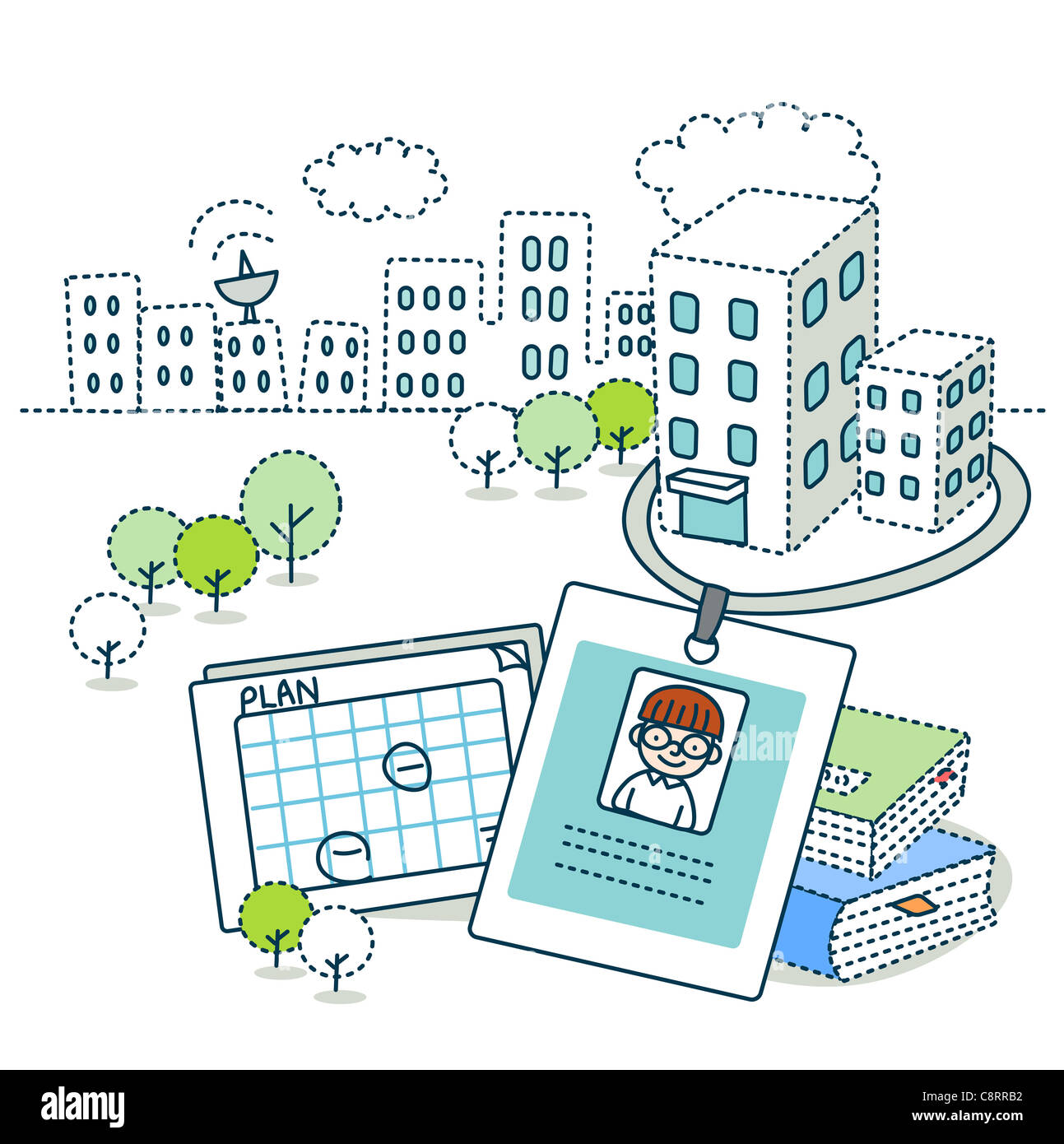 ID card with building in the background Stock Photo - Alamy