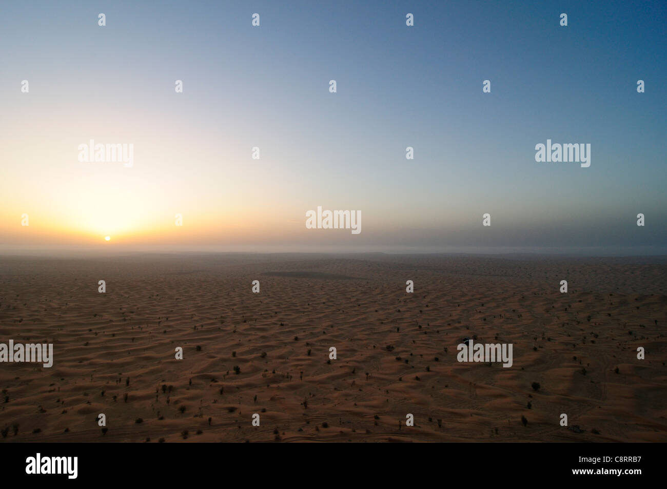 Africa, Tunisia, Tembaine. Sunrise view from one of the Tembaine peaks ...