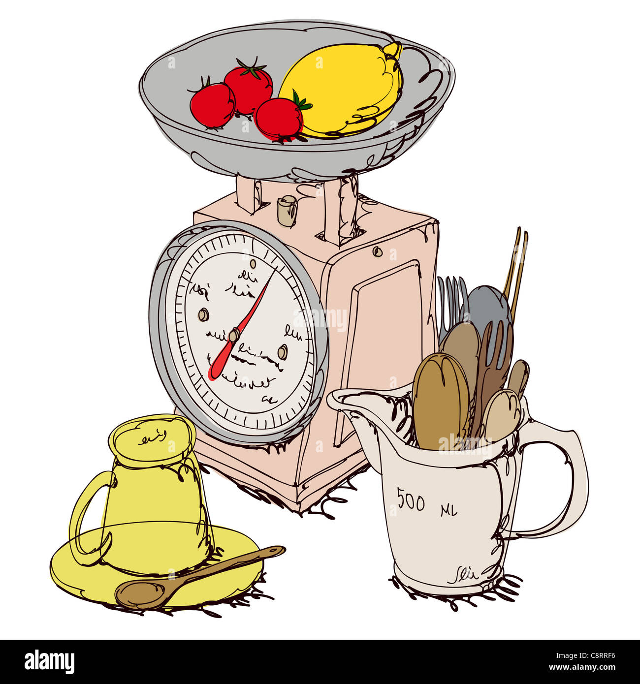 Weighing Scale And Kitchen Utensil Stock Photo - Alamy