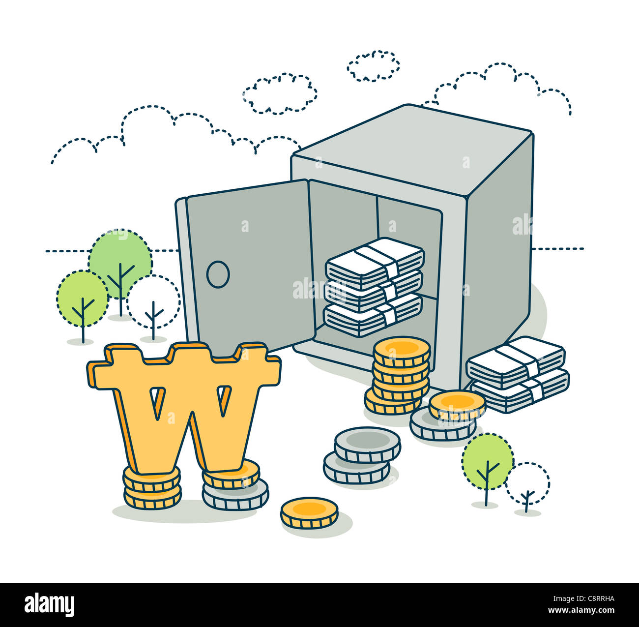 Illustration of savings and investment Stock Photo - Alamy