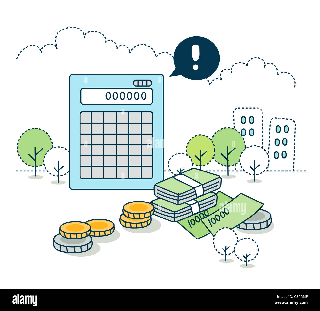 Calculation of money Stock Photo - Alamy