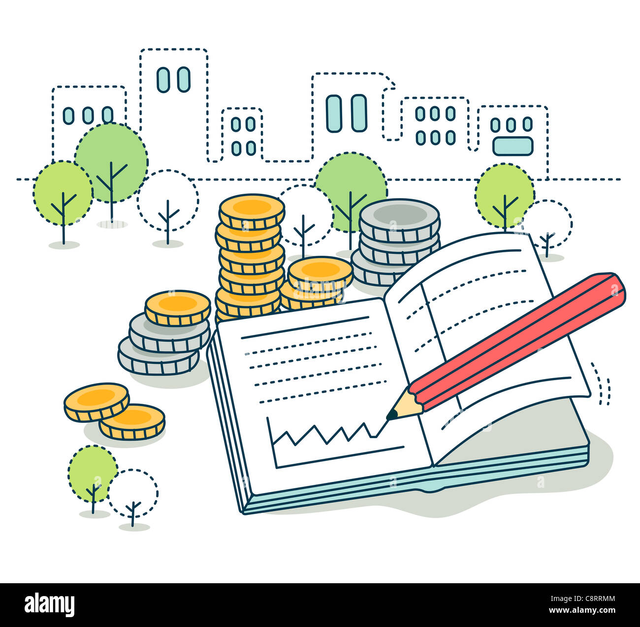 Illustration of financial growth Stock Photo - Alamy