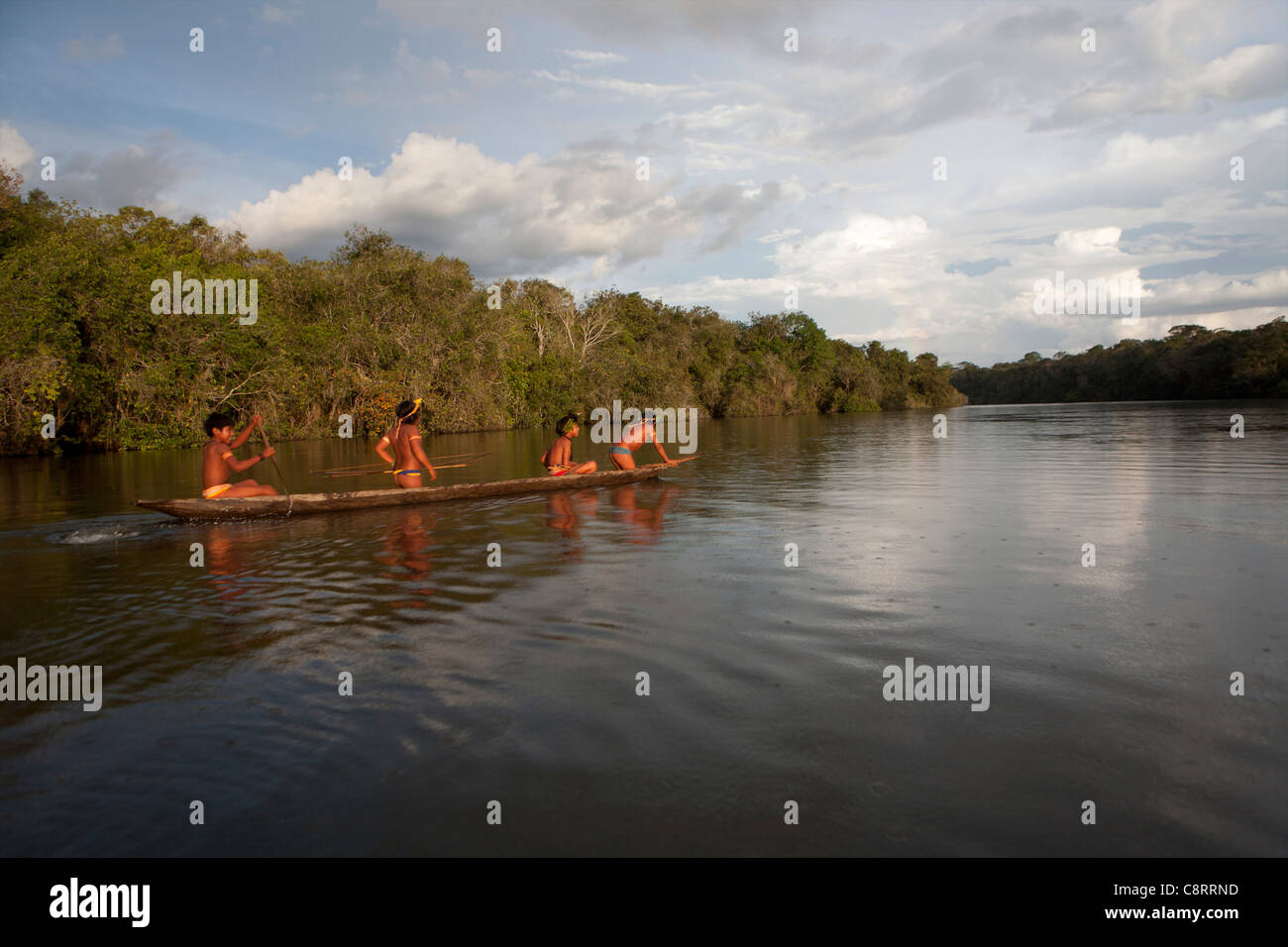 Xingu indians in the Amazone, Brazil Stock Photo - Alamy