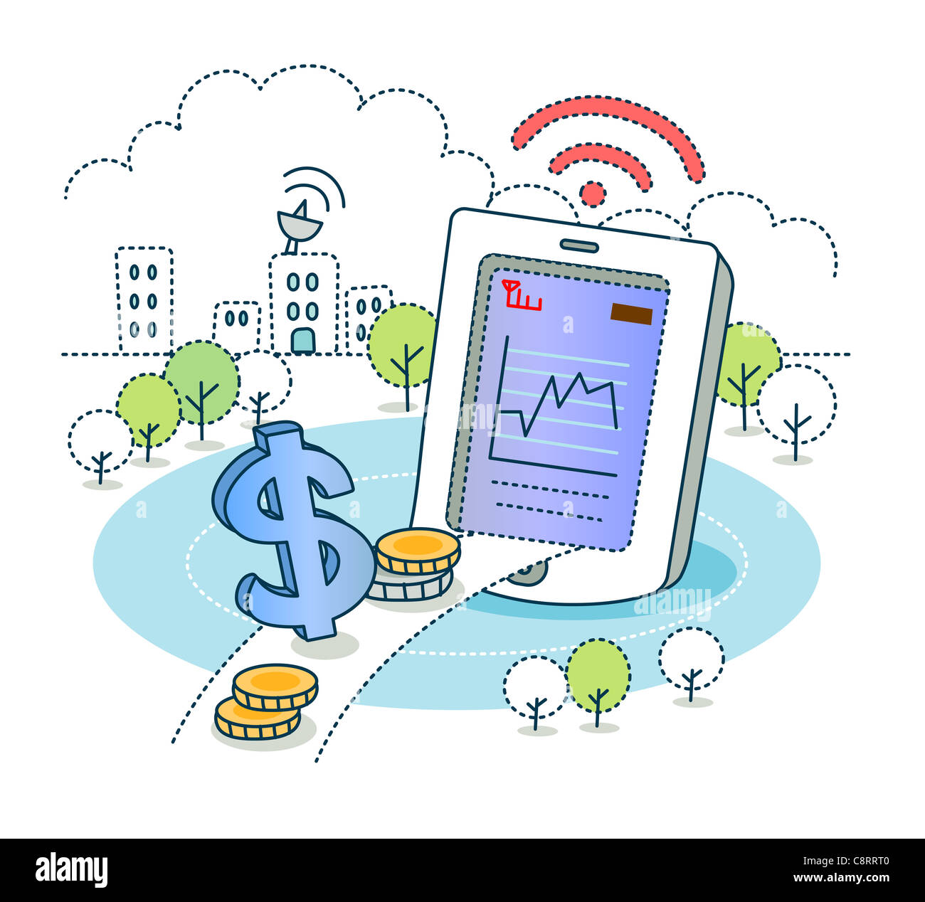 Concept of finance and wireless technology Stock Photo - Alamy