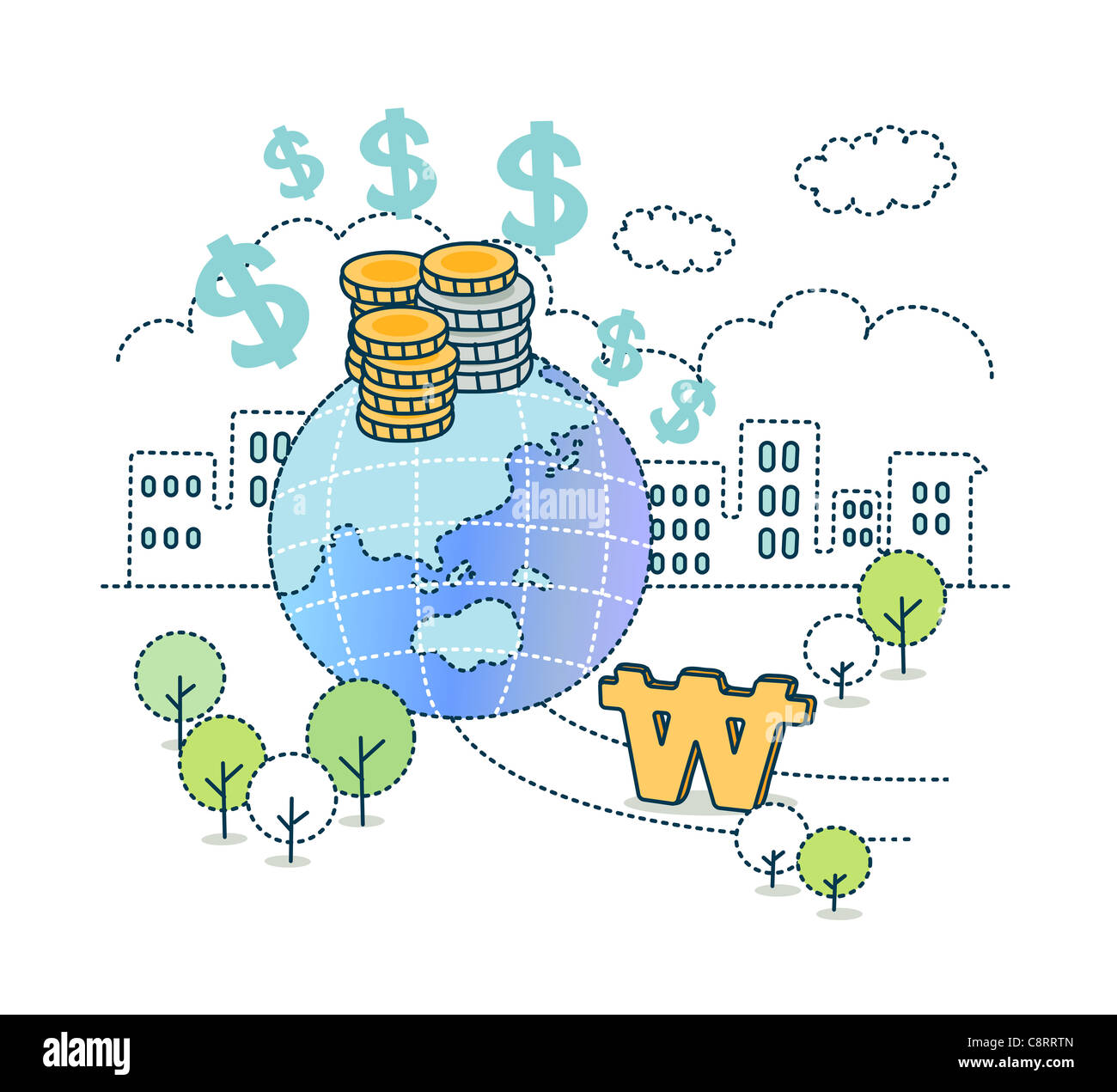 Illustration of monetary concept Stock Photo - Alamy
