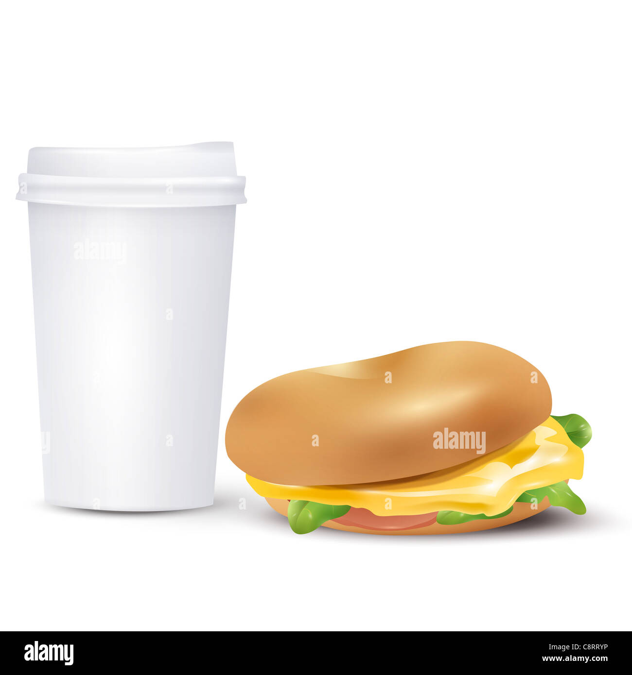 Burger And Takeaway Coffee Stock Photo - Alamy