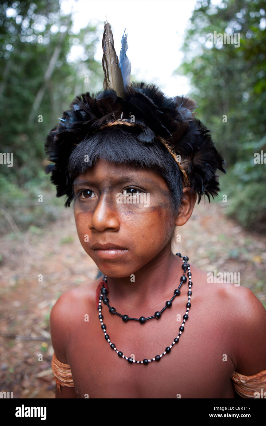 Xingu indians in the Amazone, Brazil Stock Photo - Alamy