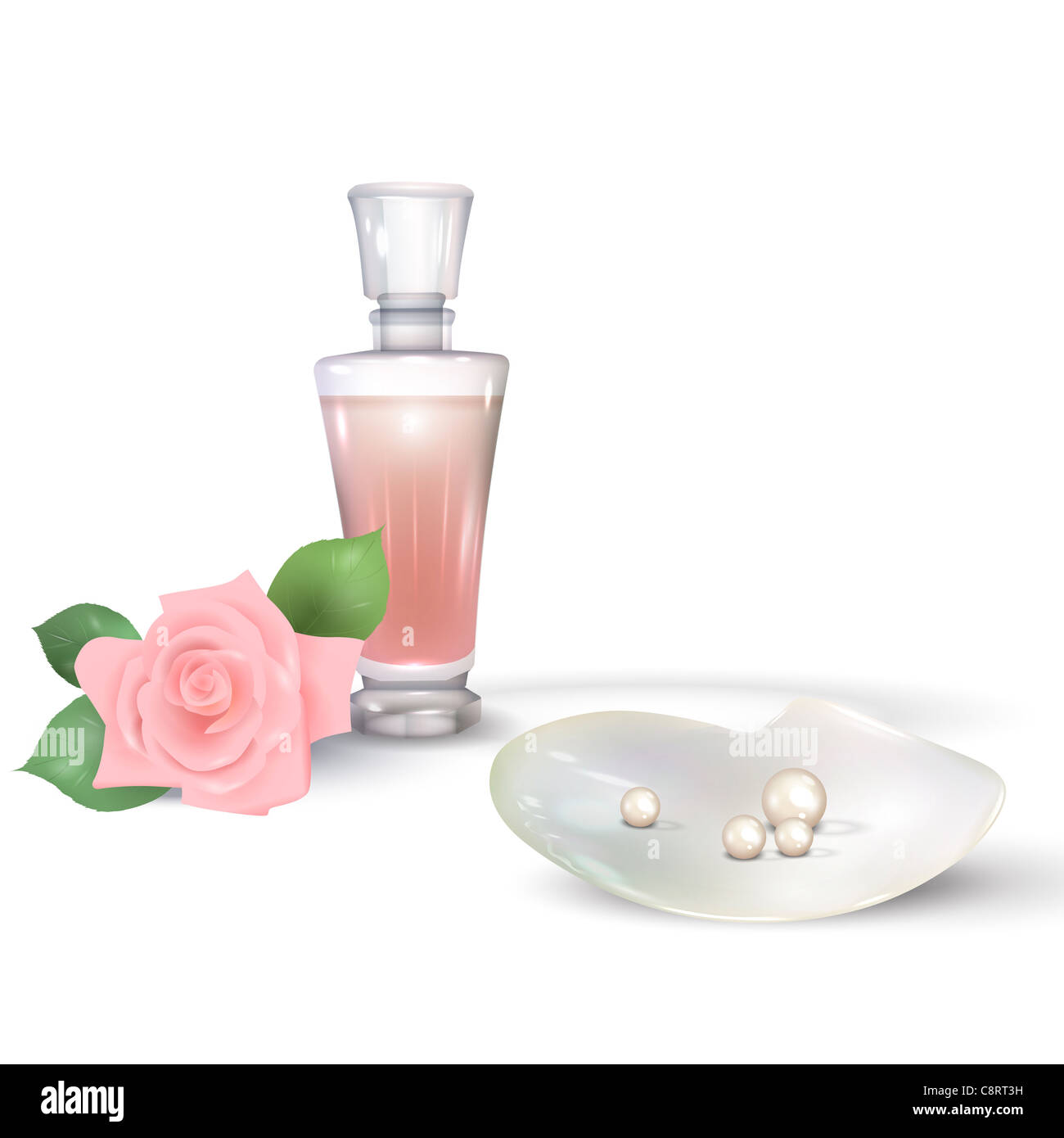 Rose perfume bottle Cut Out Stock Images & Pictures - Alamy
