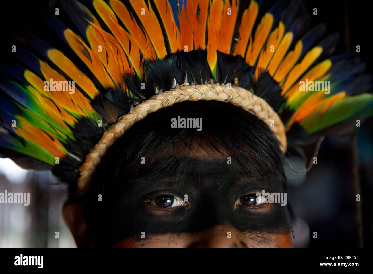 Xingu indians in the Amazone, Brazil Stock Photo - Alamy