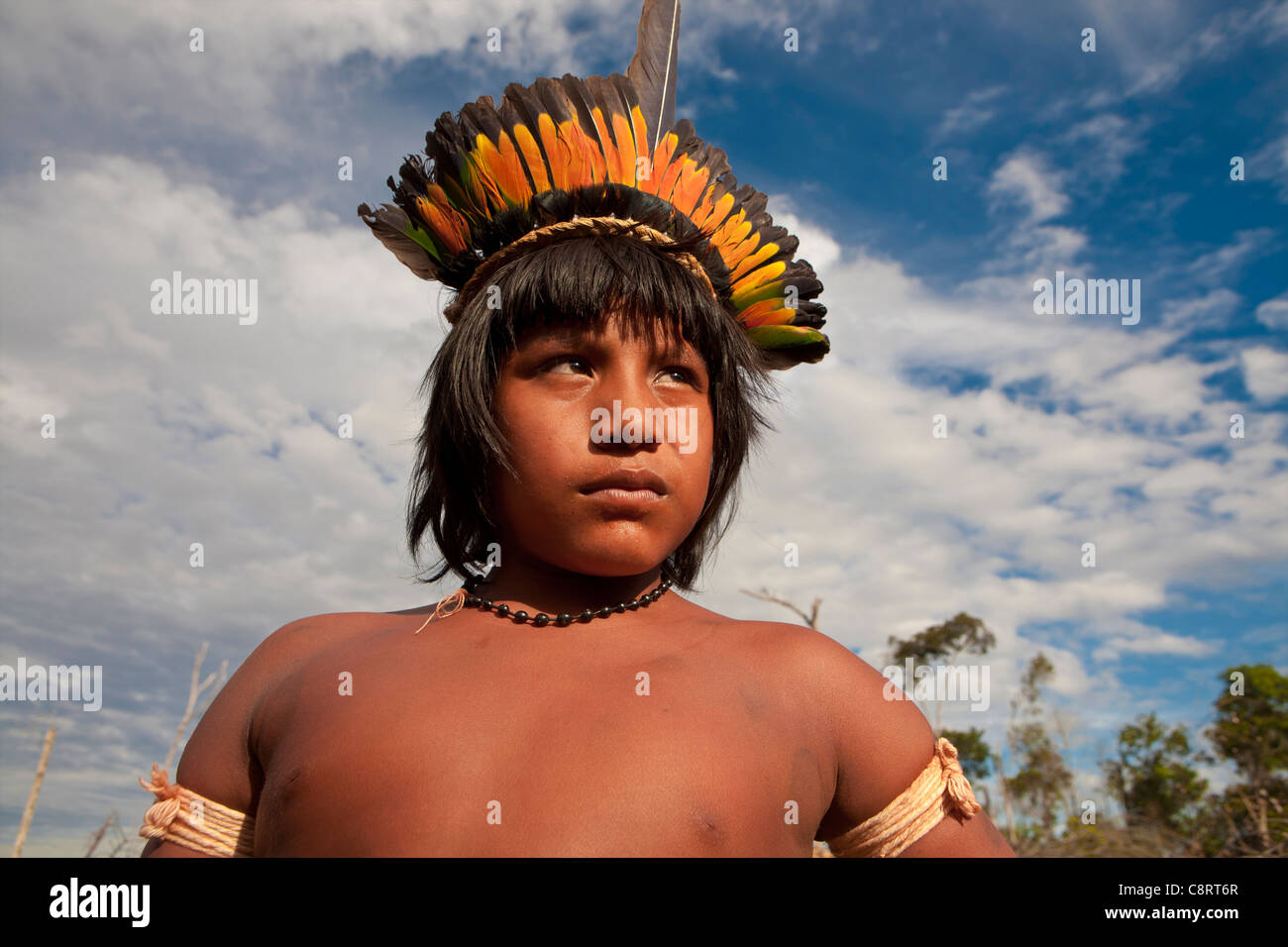 Xingu indians in the Amazone, Brazil Stock Photo - Alamy