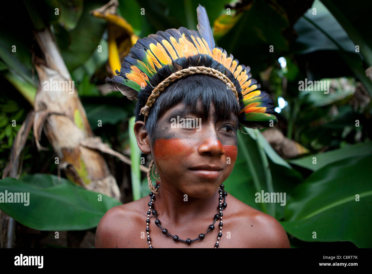 Xingu indians in the Amazone, Brazil Stock Photo - Alamy