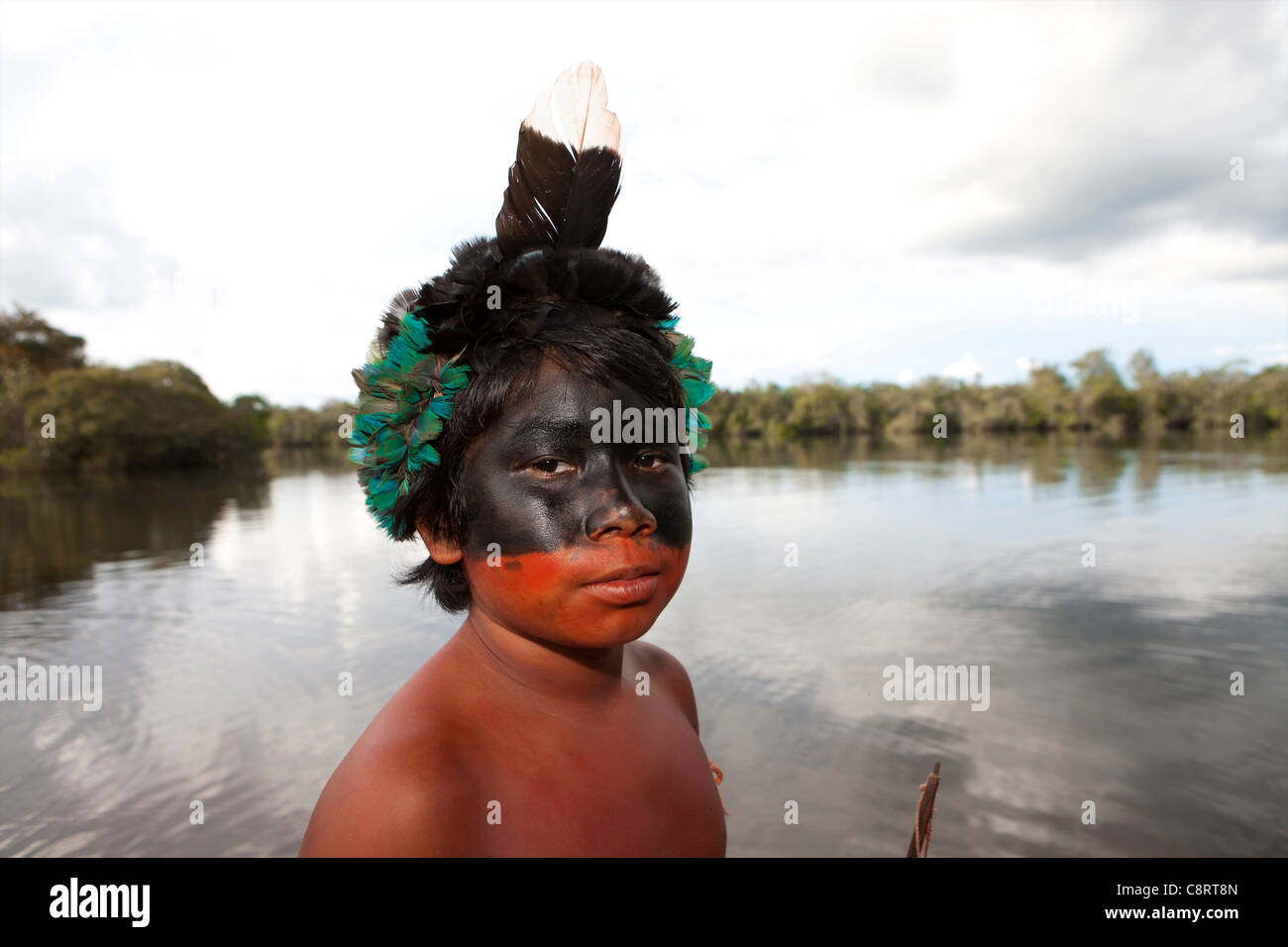 Xingu indians in the Amazone, Brazil Stock Photo - Alamy