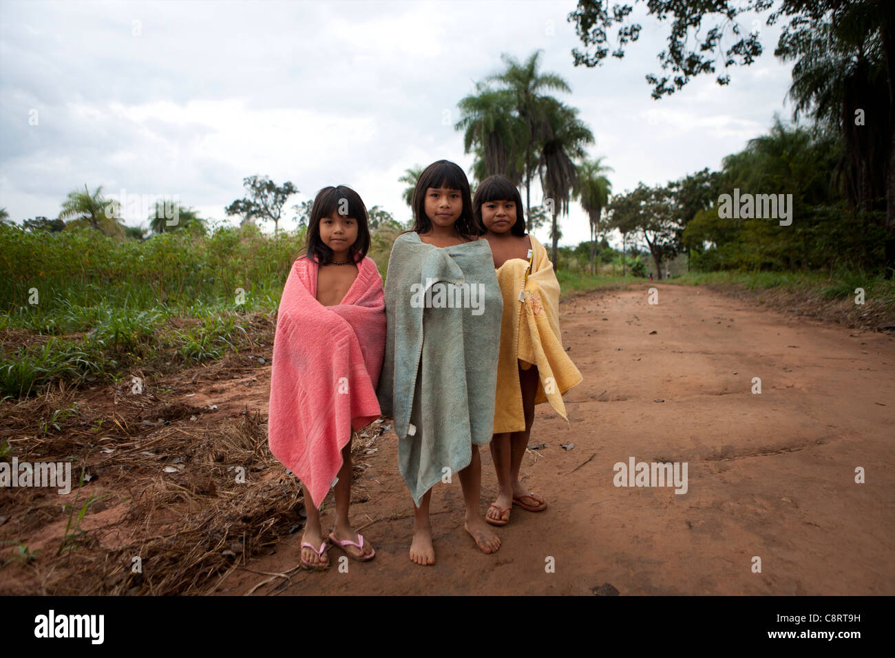 Xingu indians in the Amazone, Brazil Stock Photo - Alamy