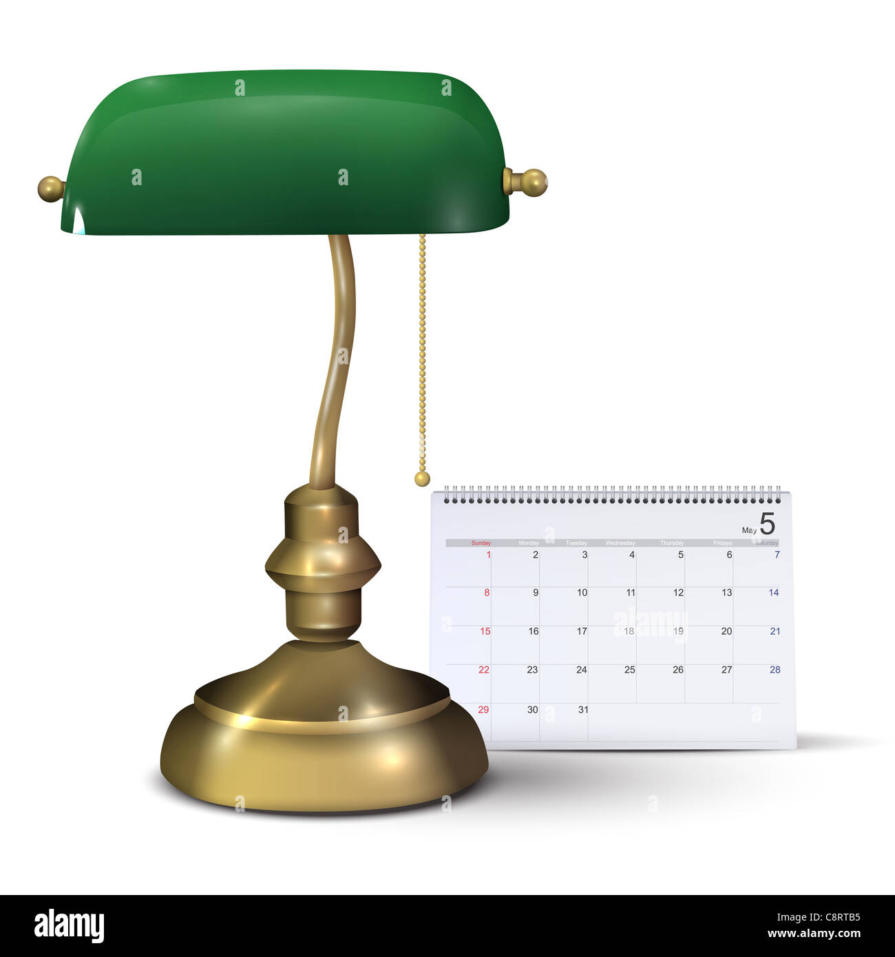 Lamp And Calendar Stock Photo - Alamy