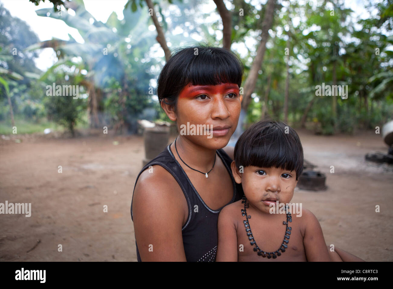 Xingu indians in the Amazone, Brazil Stock Photo - Alamy