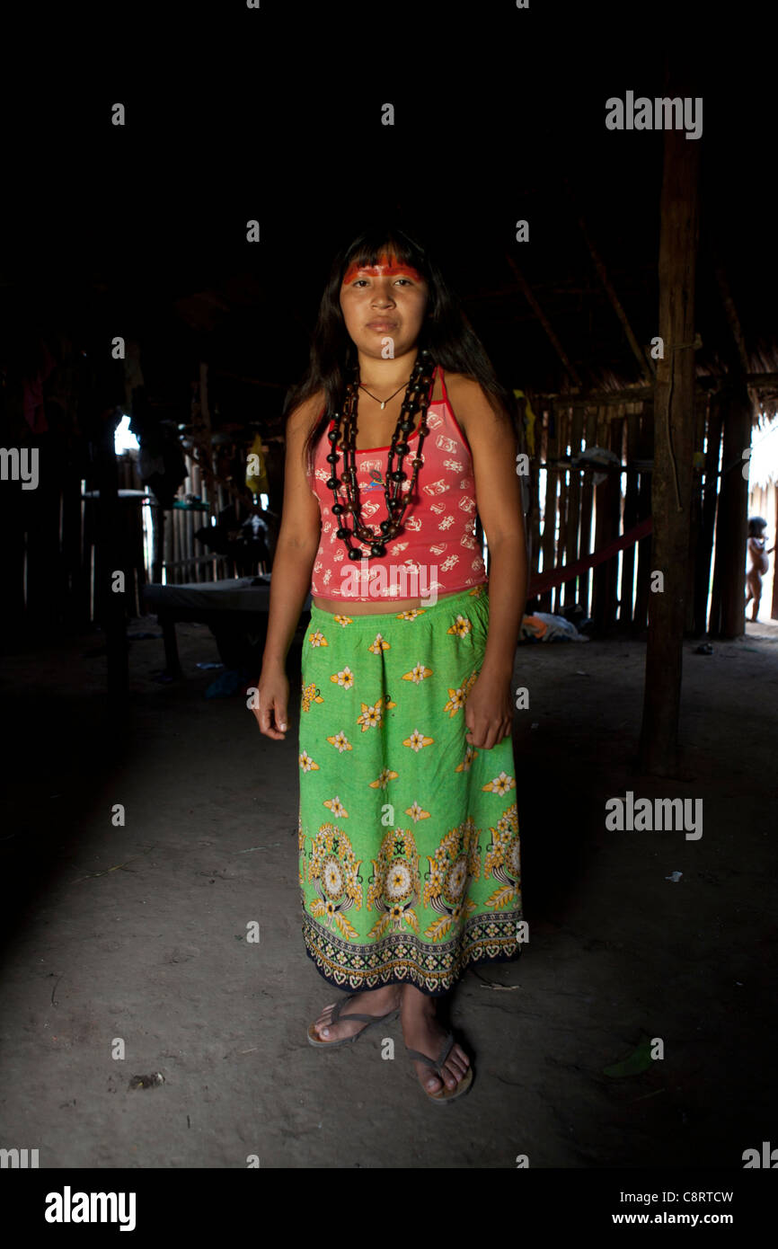 Xingu indians in the Amazone, Brazil Stock Photo - Alamy