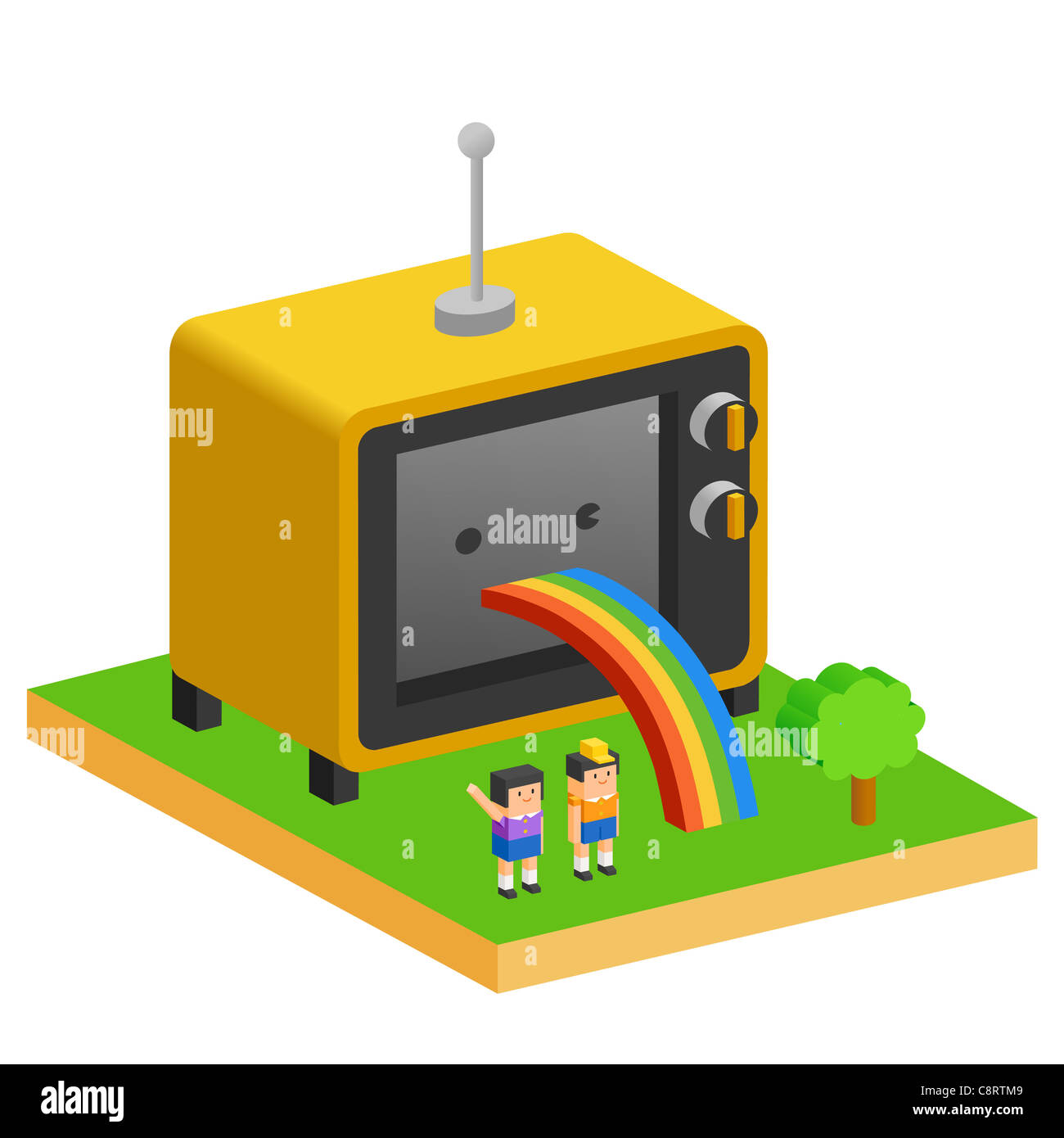 Colour television Cut Out Stock Images & Pictures - Alamy