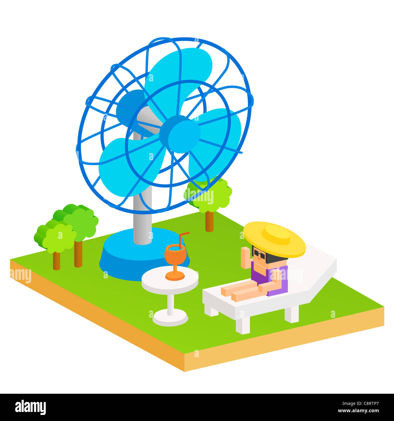 Girl relaxing illustration Cut Out Stock Images & Pictures - Alamy