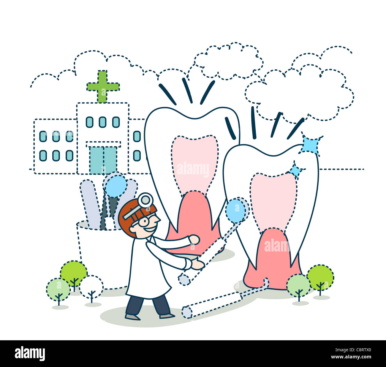 Dentist doctor examining teeth Cut Out Stock Images & Pictures - Alamy