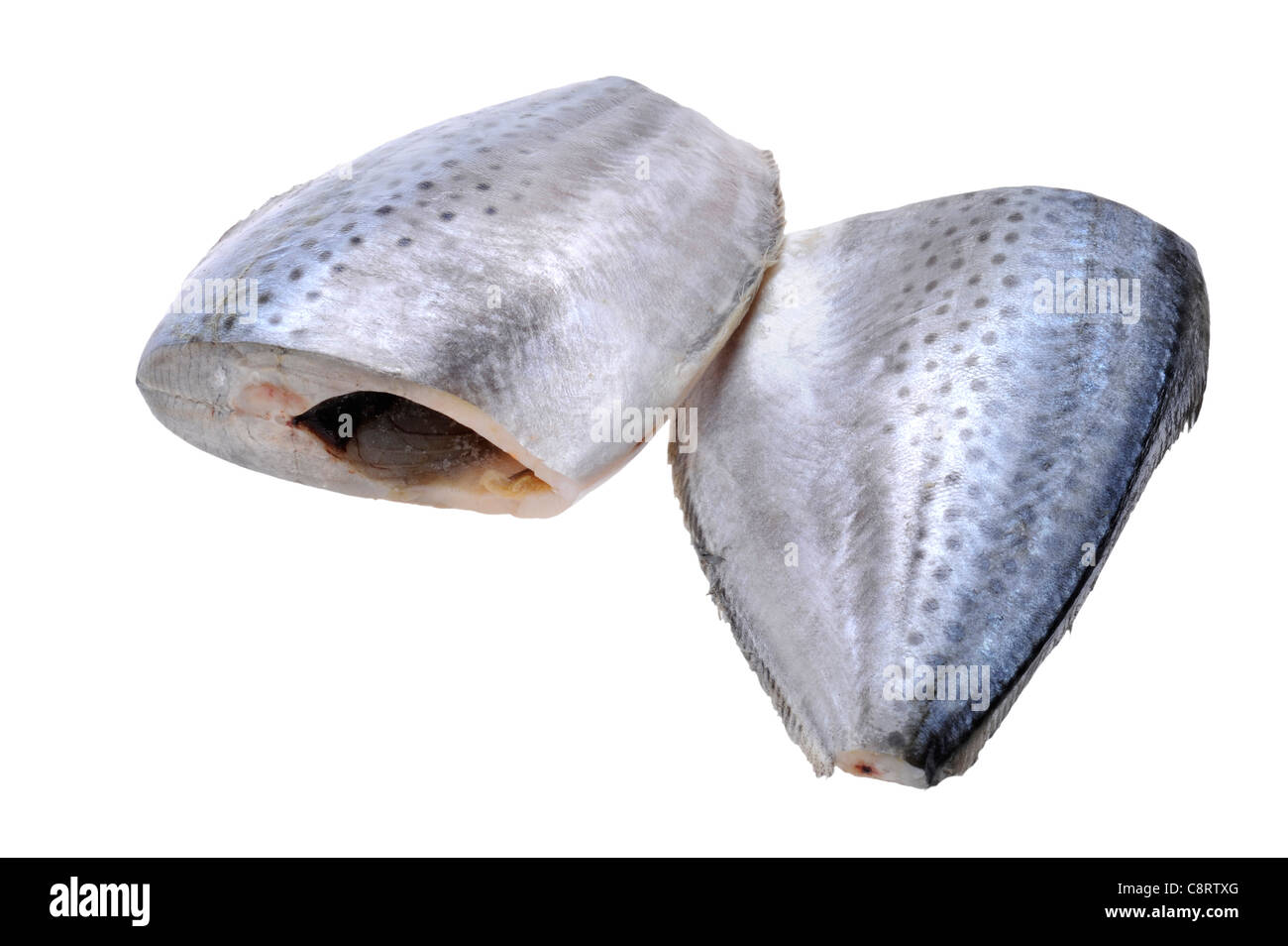 object on white - food raw fish isolated Stock Photo - Alamy