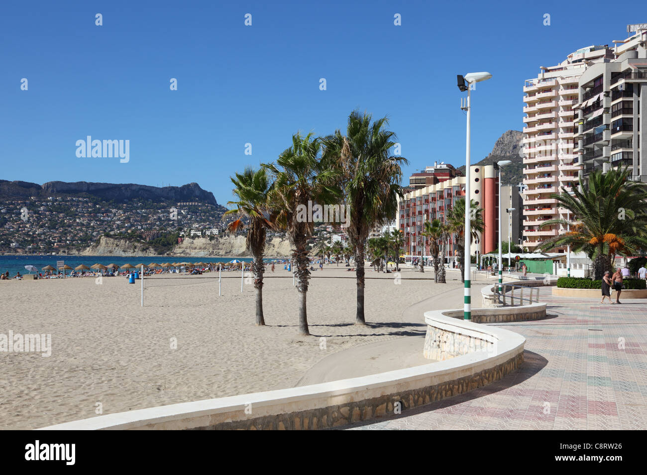 Promenade in Spanish resort Calpe Stock Photo - Alamy