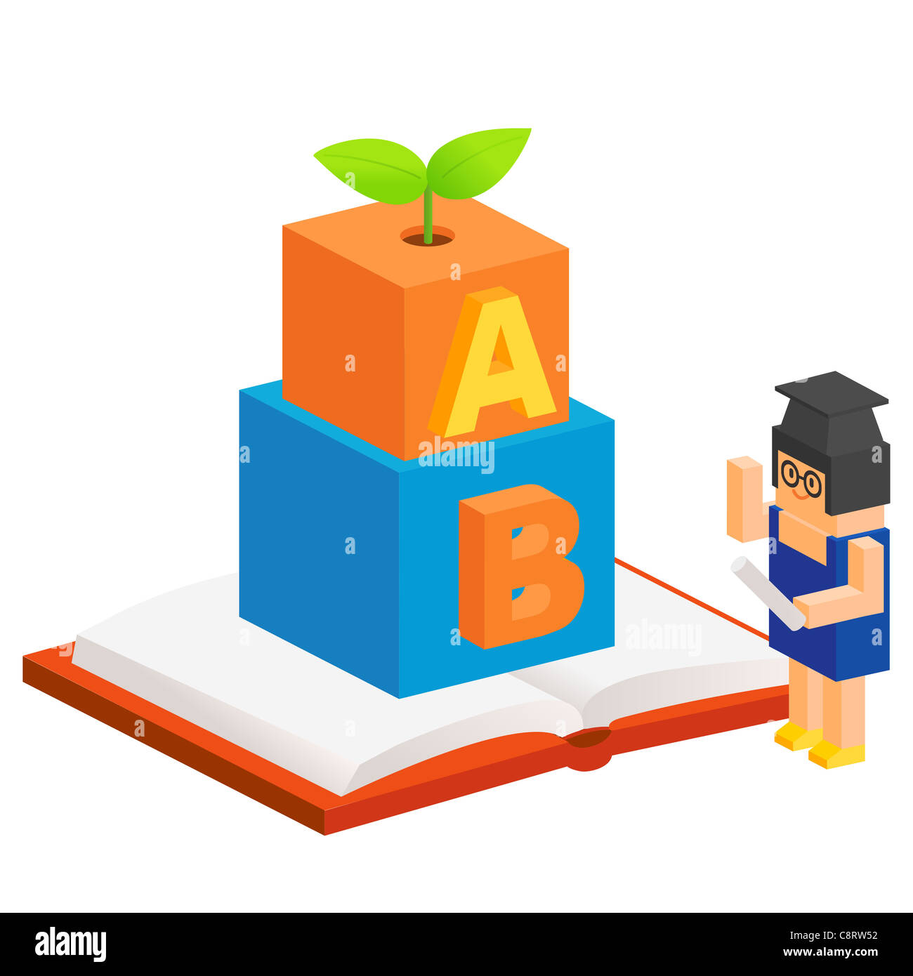 Blocks On Book Stock Photo - Alamy