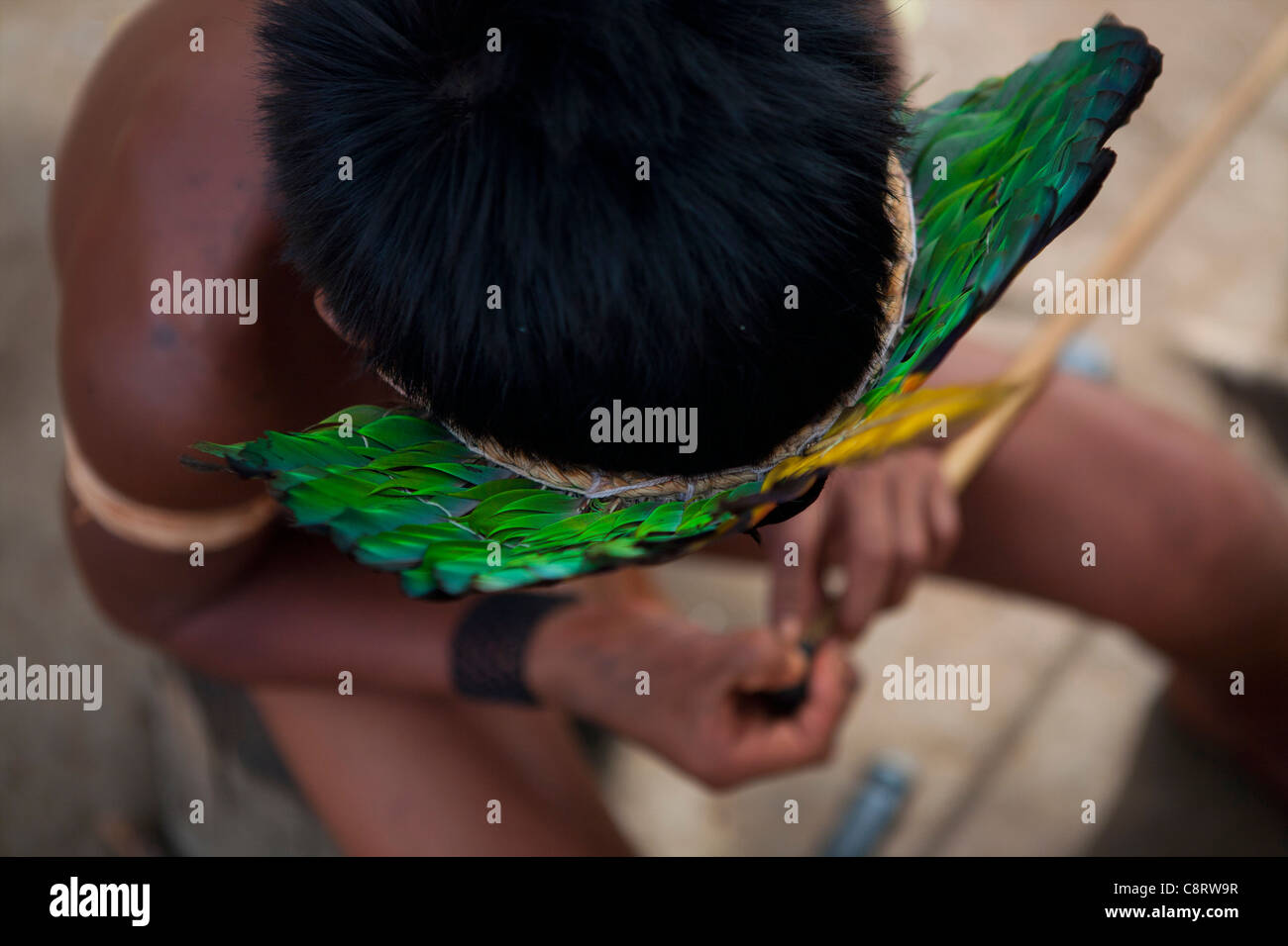 Xingu indians hunting in the Amazone, Brazil Stock Photo - Alamy