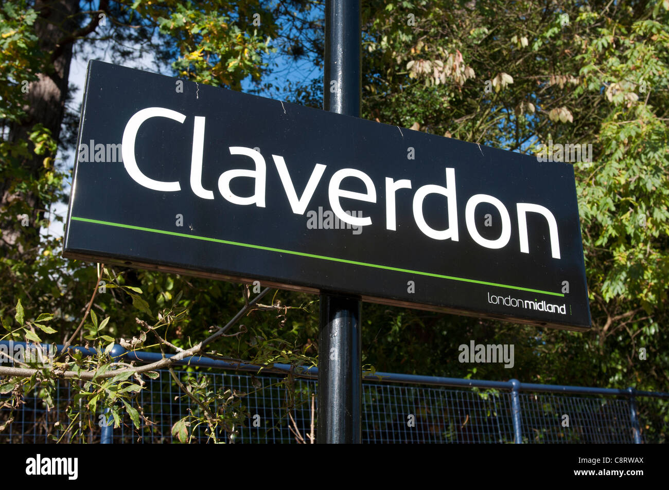 Claverdon railway station sign, Warwickshire, England, UK Stock Photo ...